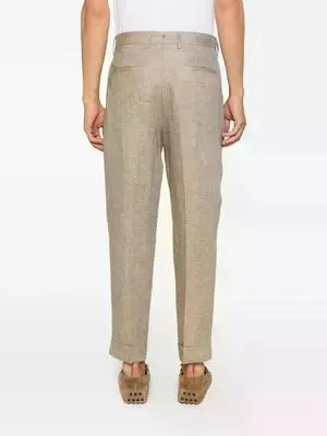 BERWICH Chiaia Pleated Turn-up Trousers