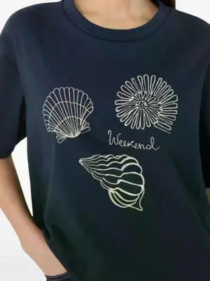 Max Mara Shell-print Cotton T-shirt