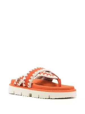 Mou Crochet-detail Treaded Sole Sandals