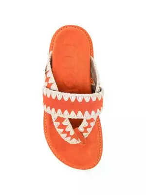 Mou Crochet-detail Treaded Sole Sandals