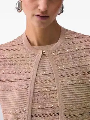 Liu Jo Openwork Knit Cardigan - Pink