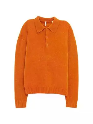 SUNFLOWER Chenile Half-button Polo Shirt - Orange