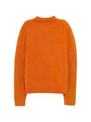 SUNFLOWER Chenile Half-button Polo Shirt - Orange