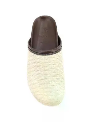 Brunello Cucinelli Raffia Woven Mules - Neutrals