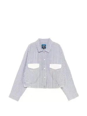 AGNES B. Striped Cropped Jacket