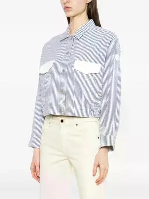 AGNES B. Striped Cropped Jacket