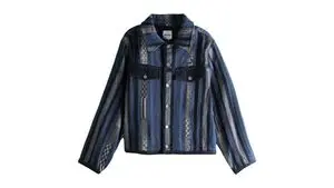 ADER ERROR Collared Striped Pattern Button Jacket