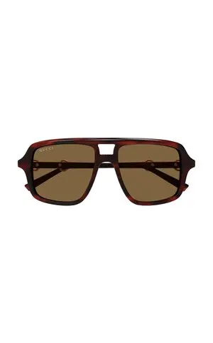 Gucci Aviator-frame Acetate Sunglasses - Brown