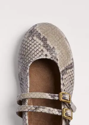 ME+EM Round Toe Ballerina Flats - White/grey