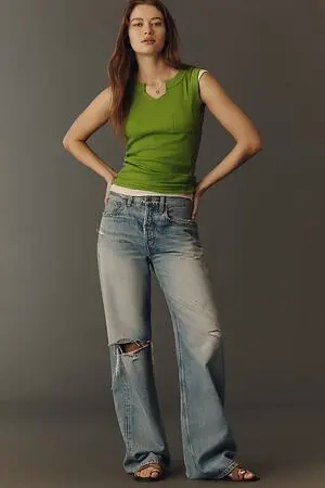 PILCRO Seamed Muscle Tank Top - Lime