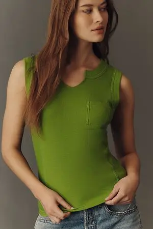 PILCRO Seamed Muscle Tank Top - Lime