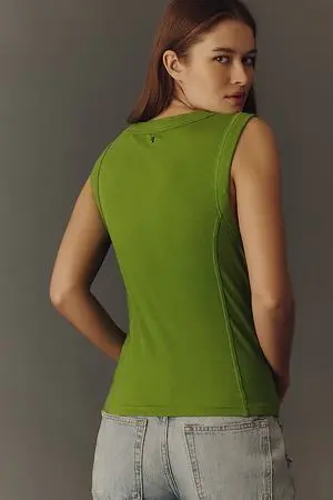 PILCRO Seamed Muscle Tank Top - Lime