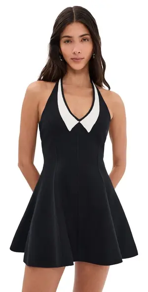FLEUR DU MAL Sofia Collared Flare Dress