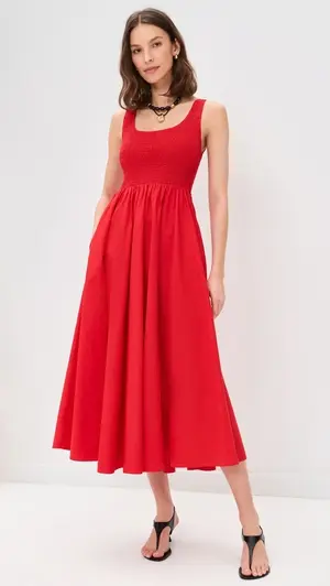 Xirena Florence Midi Dress - Red Flash