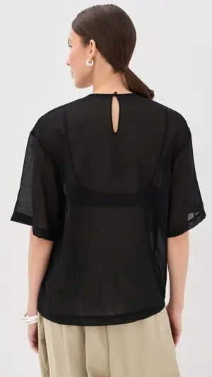 Tibi Sheer Wool Gauze Easy Tee