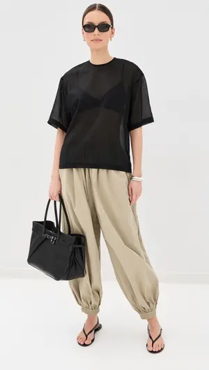 Tibi Sheer Wool Gauze Easy Tee