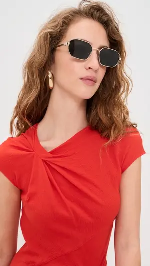 Le Specs Mythic Octagon Sunglasses - Gold