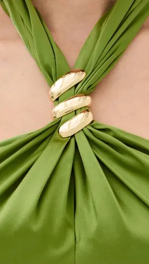 Veronica Beard Izaren Halter Neck Maxi Dress - Cactus