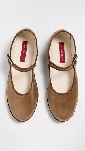 VIBI VENEZIA Velvet Mary Jane Flats - Torcello