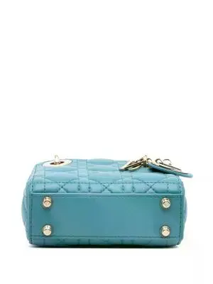 Dior 2022 Micro Lambskin Cannage Lady Satchel - Blue