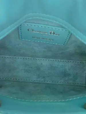 Dior 2022 Micro Lambskin Cannage Lady Satchel - Blue