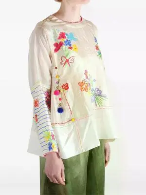 Pero Floral-print Embroidered Blouse