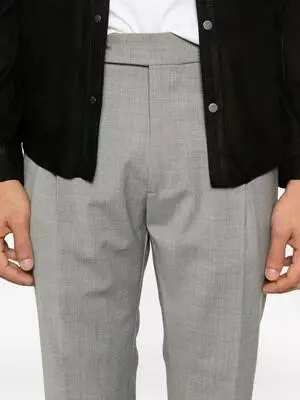 BERWICH Xretrolong Pleated Cuffed Trousers - Grey