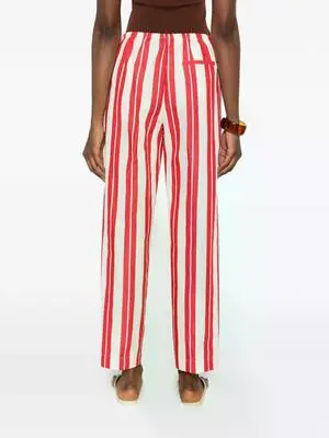 FORTE_FORTE Striped Drawstring Trousers - Red