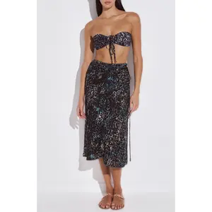 LIDA SWIMWEAR Korinth Pareo With Tie - Blue Leopard
