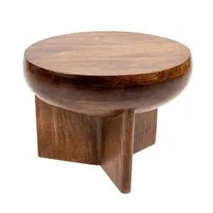 OLIVE GROVE Semi-sphere End Table With Solid Legs - Brown