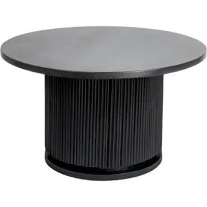 OLIVE GROVE Pedestal Coffee Table With Ribbed Base - Black