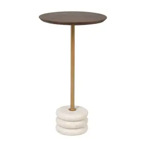OLIVE GROVE Stacked Base Drink Table With Post - Brown