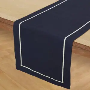 Solino Home Linen Table Runner For Dining Table - Navy