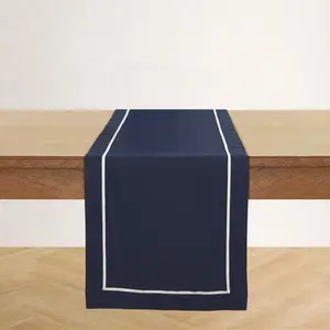 Solino Home Linen Table Runner For Dining Table - Navy