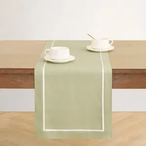 Solino Home Linen Table Runner For Dining Table - Sage