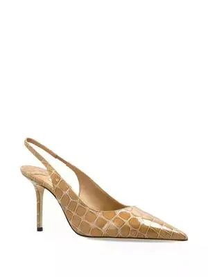 JIMMY CHOO Love Slingback Pointed Leather Pumps - Neutrals