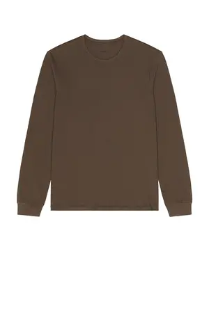 SKIMS Cotton Long Sleeve T-shirt In Brown