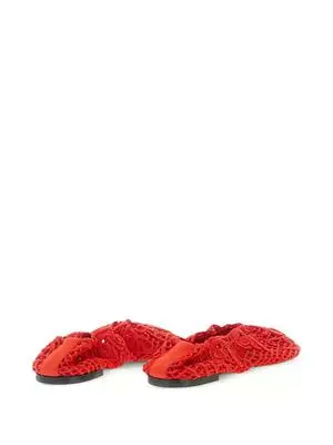 ODISSI Iris Crocheted Woven Ballet Flats - Red