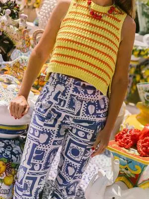 FAVORITE PEOPLE Positano Printed Trousers