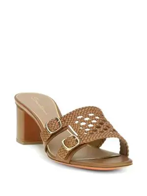 Santoni Woven Double-buckle Pumps