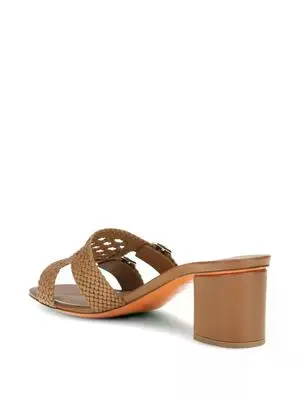 Santoni Woven Double-buckle Pumps