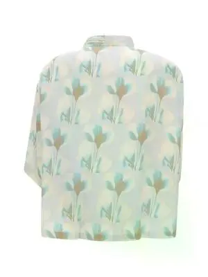BOSS Bimina Floral Print Viscose Shirt - Grey