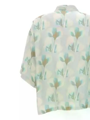 BOSS Bimina Floral Print Viscose Shirt - Grey