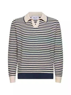 D4.0 Striped-pattern Polo Shirt