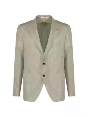 Tagliatore Herringbone Button Jacket - Neutrals