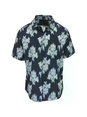 Vince Floral-print Short-sleeve Button-down Cotton Shirt