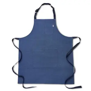 Solino Home Linen Apron 32 X 27 In For Dining Table Blue/navy
