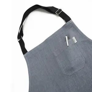 Solino Home Linen Apron 32 X 27 In For Dining Table - Grey/black