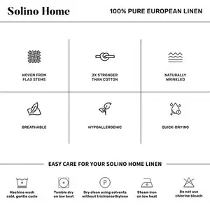 Solino Home Linen Apron 32 X 27 In For Dining Table - Grey/black