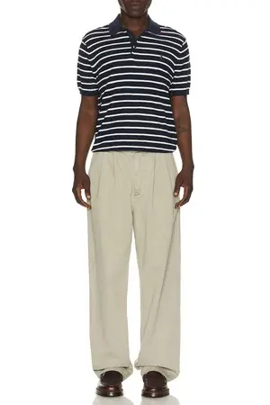 Polo Ralph Lauren Cotton Blend Textured 3 Button Placket Short Sleeve Polo Sweater In Blue